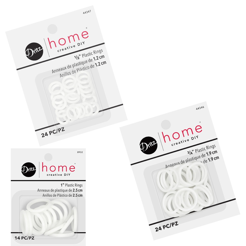 Plastic Bone Rings, 24 pc | Sue Spargo Folk Art Quilts