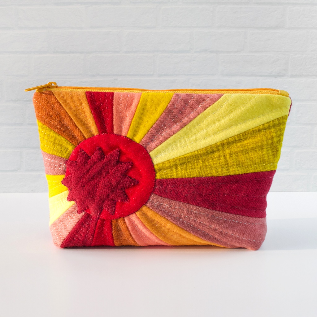 Follow the Sun - Quippy Zippy Pouch Kit | Sue Spargo Folk Art Quilts